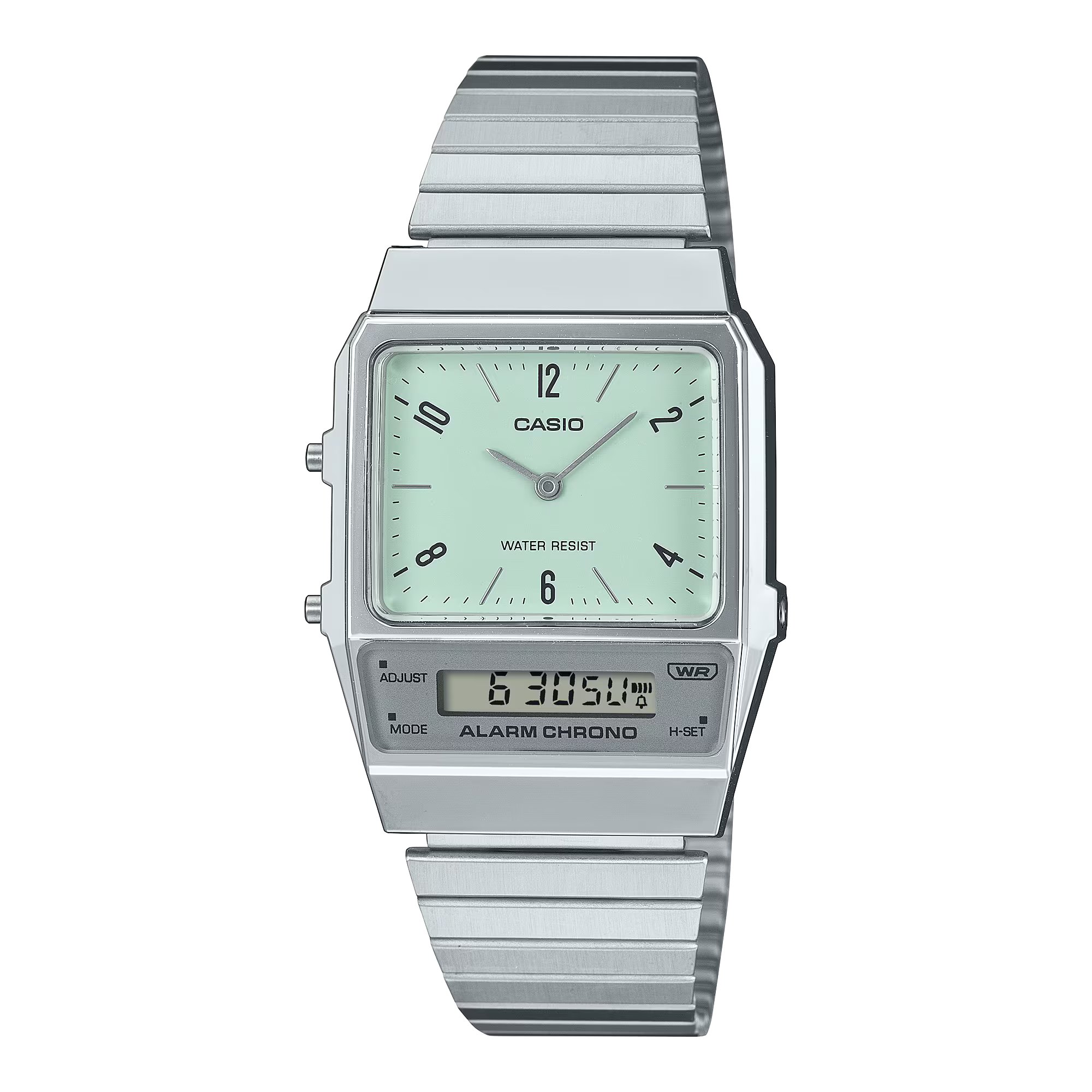 Casio GENERAL LINE Retro Modern Mint Green Stainless Steel Square ...