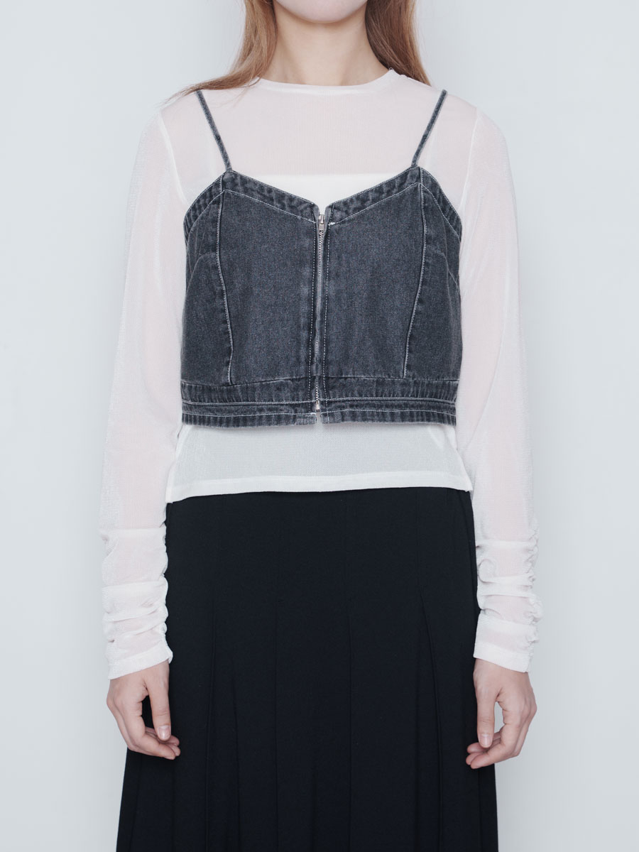 Snow Wash Denim Vest